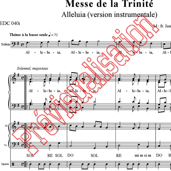 Messe de la Trinité Alleluia [ Fr Jean-Baptiste du Jonchay Réf: P005057 Produit original ...